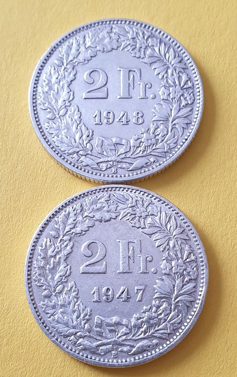 2 X 2 FRANKEN 1947 UND 1948 RAR | Kaufen auf Ricardo
