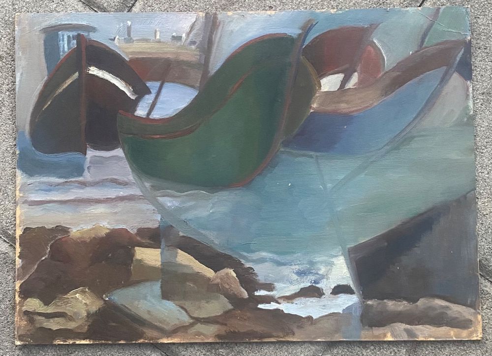 Schweizer Schule Gemälde mit Booten (Gebraucht) in Root für CHF 19 – mit Lieferung auf Ricardo ...