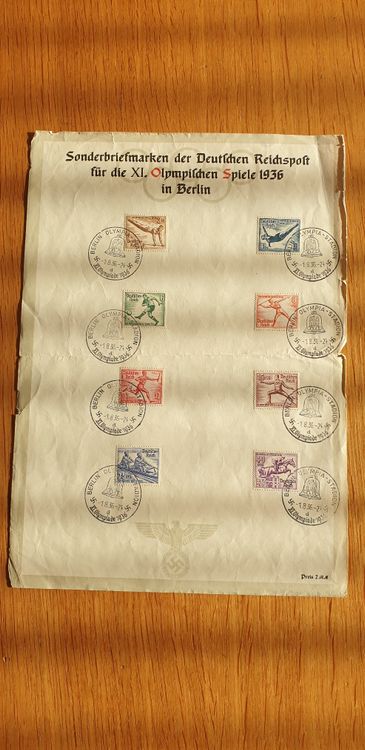 Brifmarken Olympichen Spiele 1936 (Gebraucht) in St-Sulpice VD für CHF ...