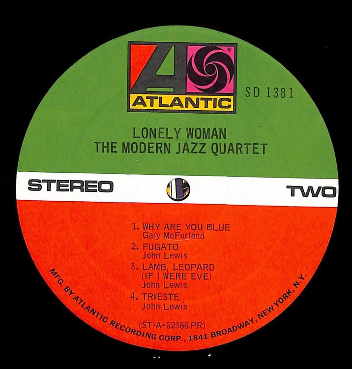 LONELY WOMAN – THE MODERN JAZZ QUARTET – Atlantic 1381 (Neu (gemäss ...