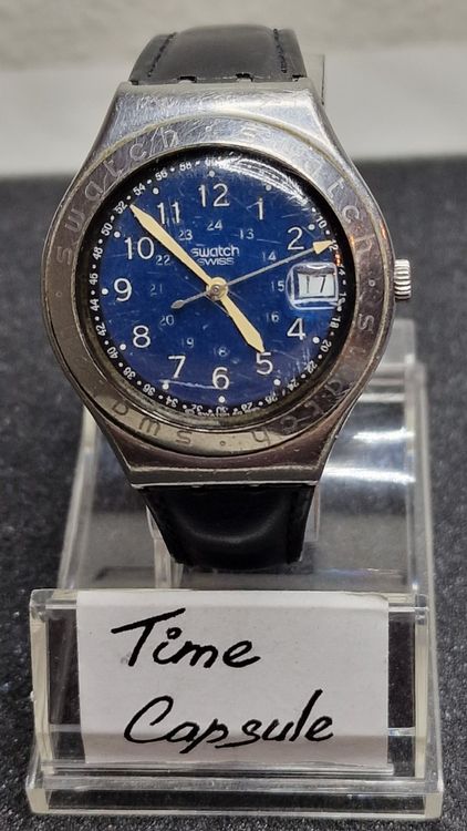 Getragene 1993 HAPPY JOE BLUE Irony Big Watch YGS400 37mm | Kaufen auf Ricardo