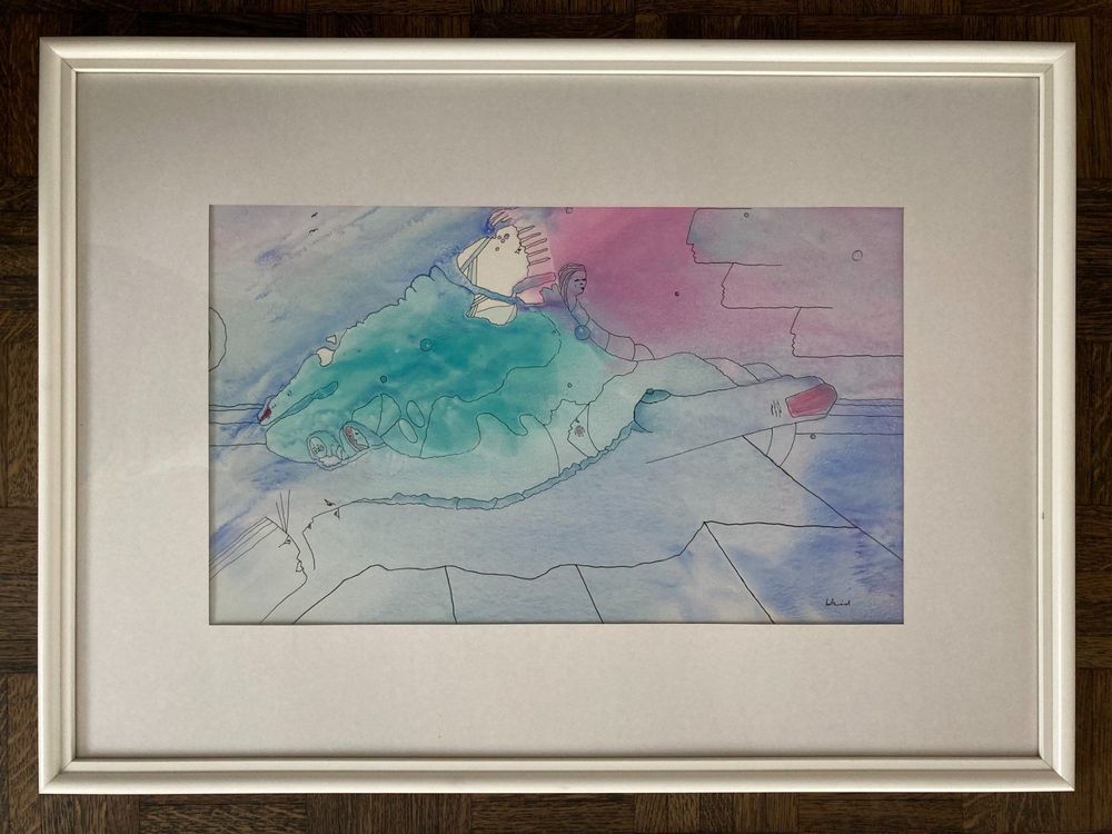 SURREALISTISCHES ORIGINAL GEMÄLDE UNLESERLICH SIGNIERT (Gebraucht) in Subingen für CHF 15 – nur ...