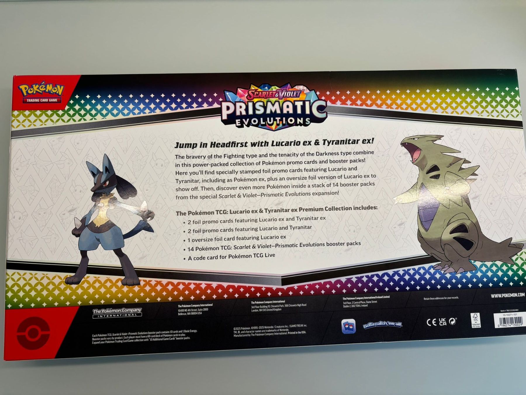 Pokémon Prismatic Evolutions EN Lucario & Tyranitar 14 Packs (Neu und ...