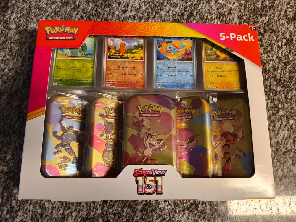 Pokémon Scarlet & Violet 151 Costco 5-Pack Mini Tin Bundle (Neu und ...