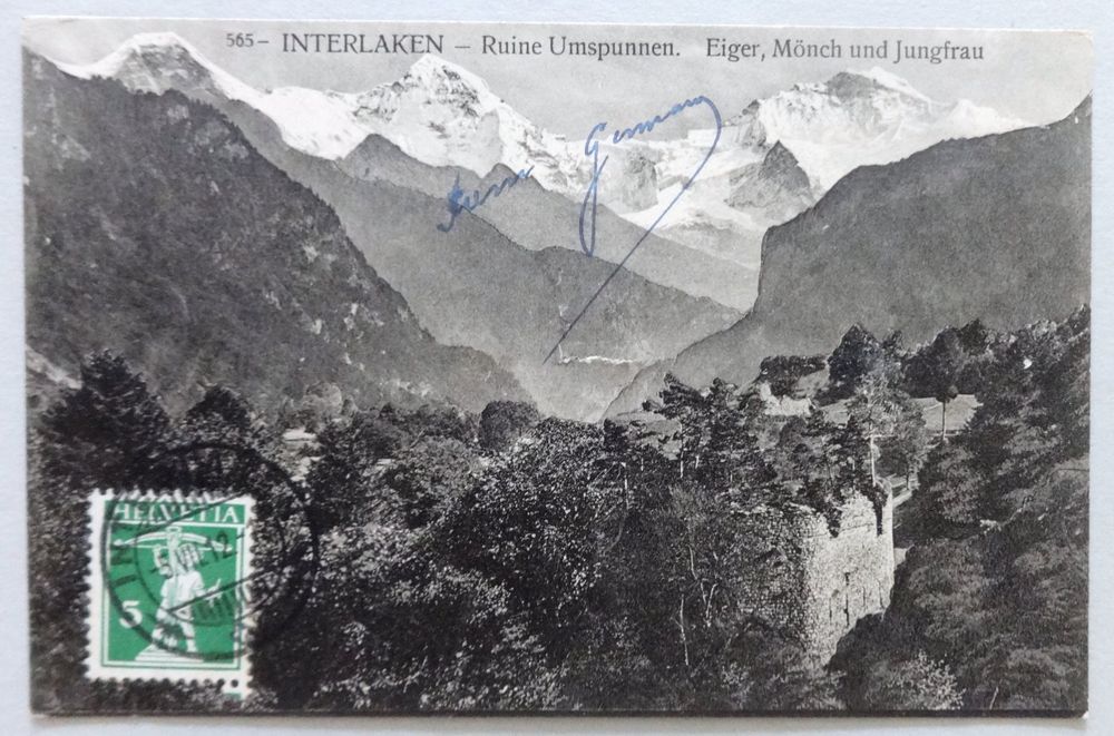 Interlaken - Ruine Umspunnen, Eiger, Mönch und Jungfrau (Gebraucht) in Fétigny für CHF 1 – mit ...