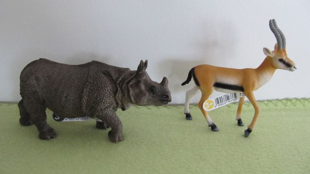 Schleich Nashorn & Gazelle, wie neu! (Neu (gemäss Beschreibung)) in ...