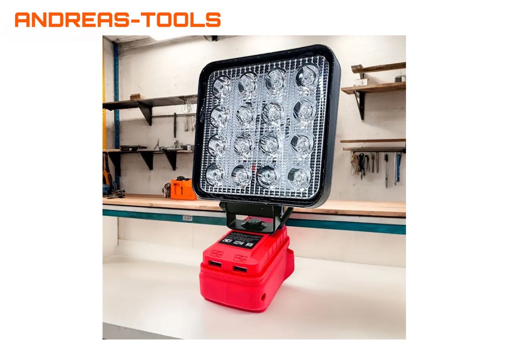 LED Scheinwerfer 1500 ML mit USB C - A für Milwaukee Akku 18 (Neu und ...