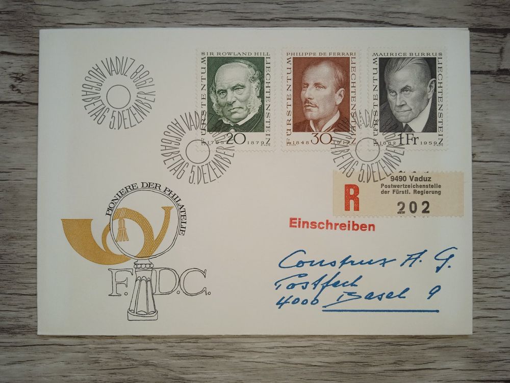 TR19 Enveloppe + Timbre Liechtenstein 1968 (Gebraucht) in Cousset für CHF 0.65 – mit Lieferung ...