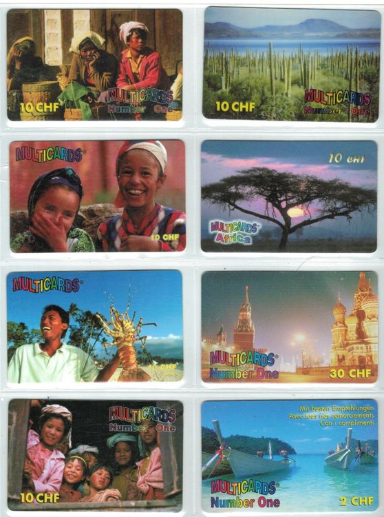 8 Multicards Telefonkarten (Gebraucht) in Zürich für CHF 2 – mit Lieferung auf Ricardo kaufen