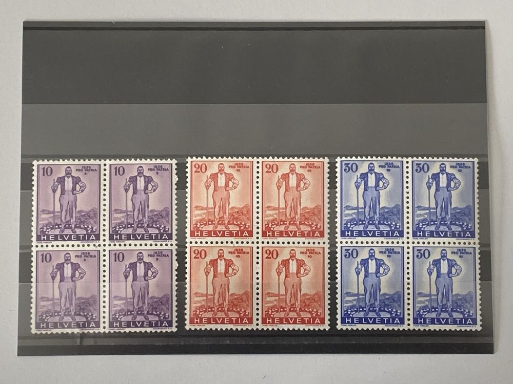 Schweiz 1936 ,Pro Patria, 4er Block Lot ** top Sammlerstücke (Gebraucht ...