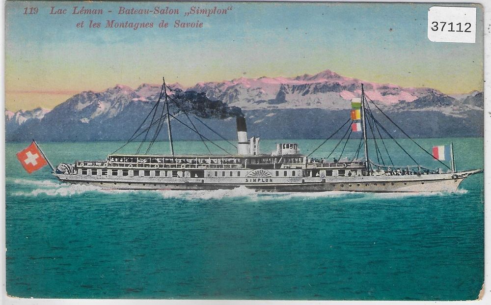 Lac Leman - Bateau-Salon "Simplon" Dampfschiff - Litho (Gebraucht) in ...