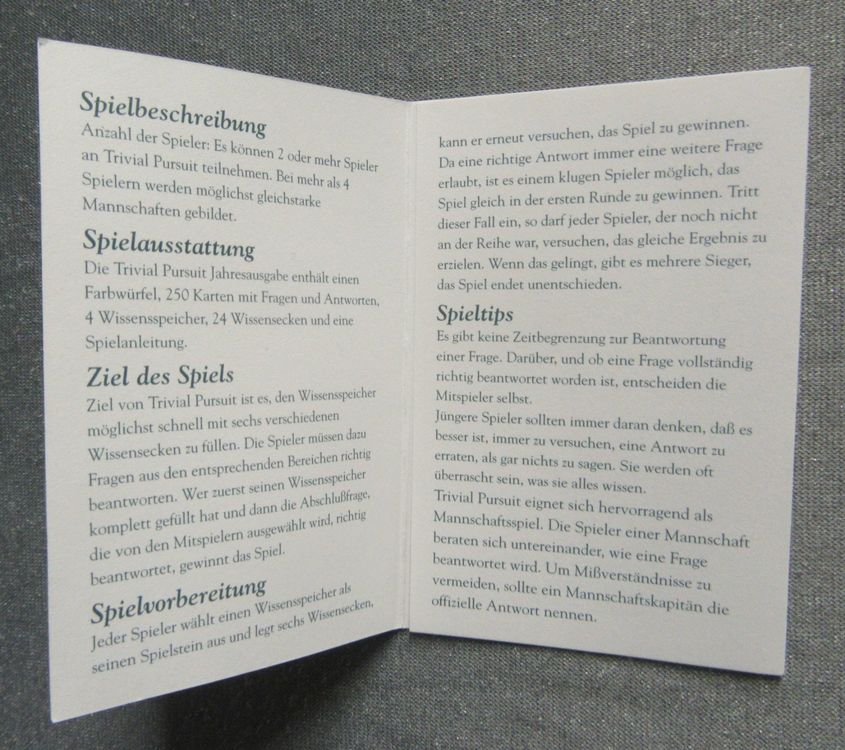 Trivial Pursuit - 1993 Jahresausgabe - 1500 Fragen/Antworten (Gebraucht ...