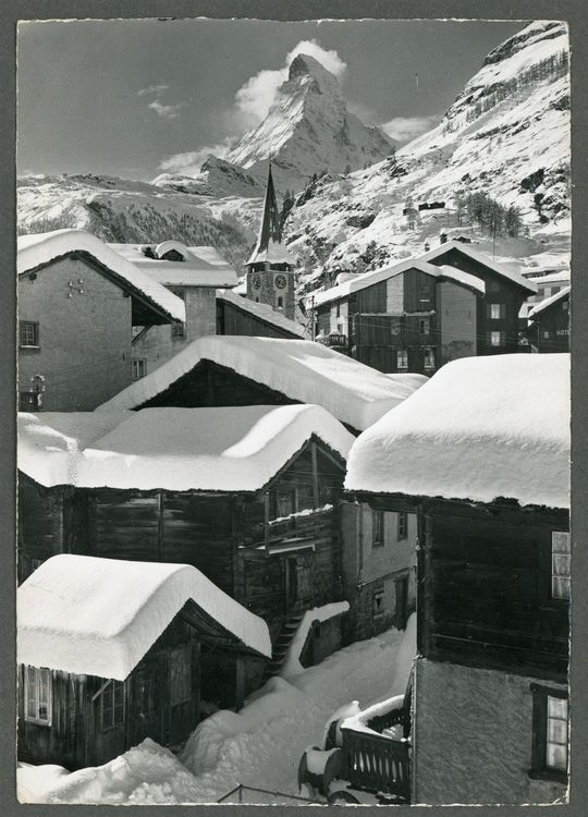 AK sw Zermatt mit Matterhorn ≈ 1960 | Kaufen auf Ricardo