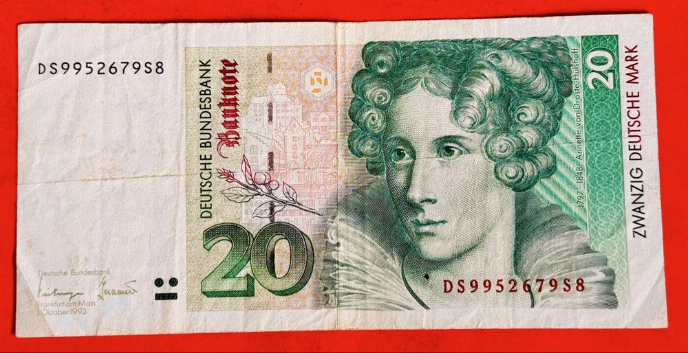20 DM Deutsche Mark Banknote, Jahrgang 1992 Ss (Gebraucht) in ...