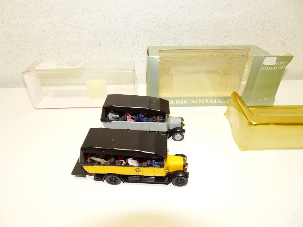 2 Roskopf Nostalgie Autobus Postauto PTT Figuren HO 1003 439 (Gebraucht ...