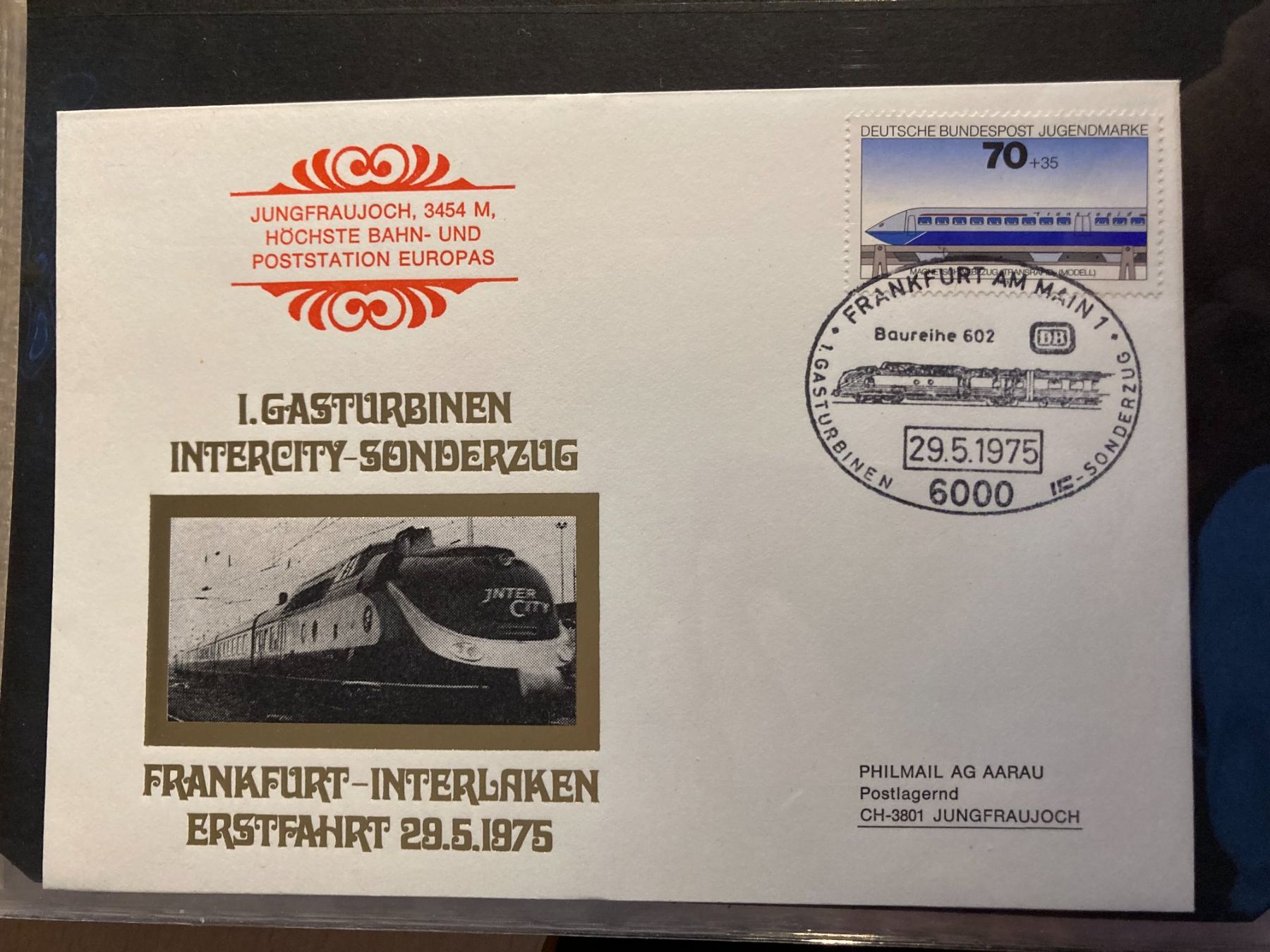 BRD 1975 Sonderst. 1.Intercity Gasturbinen Zug Frankfurt 70 (Gebraucht) in Liestal für CHF 3 ...