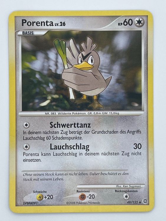 Porenta 49/132 Pokémon Secret Wonders | Kaufen auf Ricardo