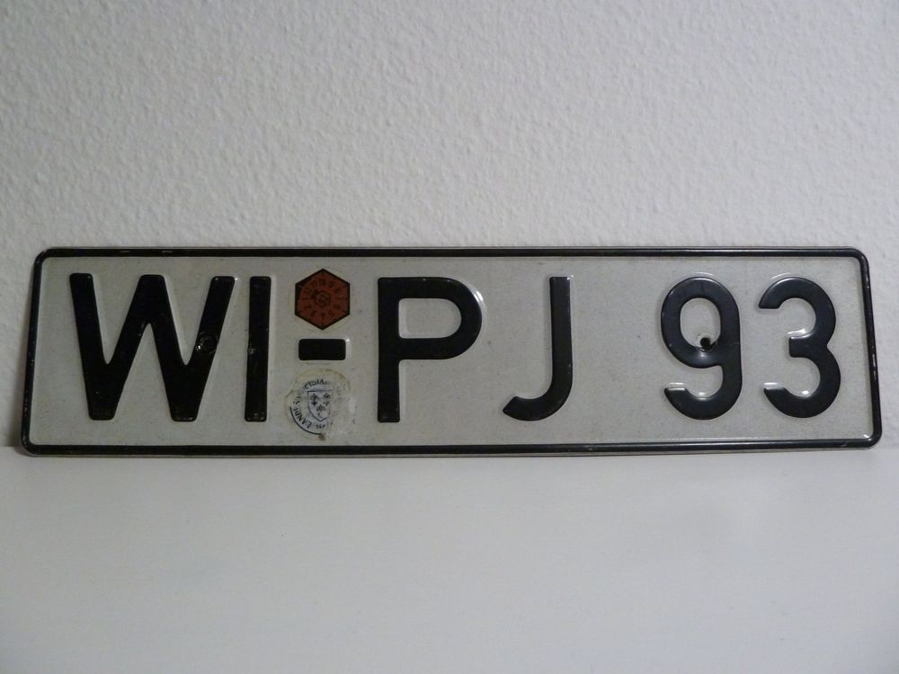 Nummernschild / Kfz-Kennzeichen Deutschland WI-PJ 93 | Kaufen auf Ricardo