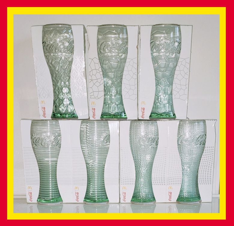 7x Coca-Cola Gläser McDonalds 2014 Fabrikneu (Neu und originalverpackt ...