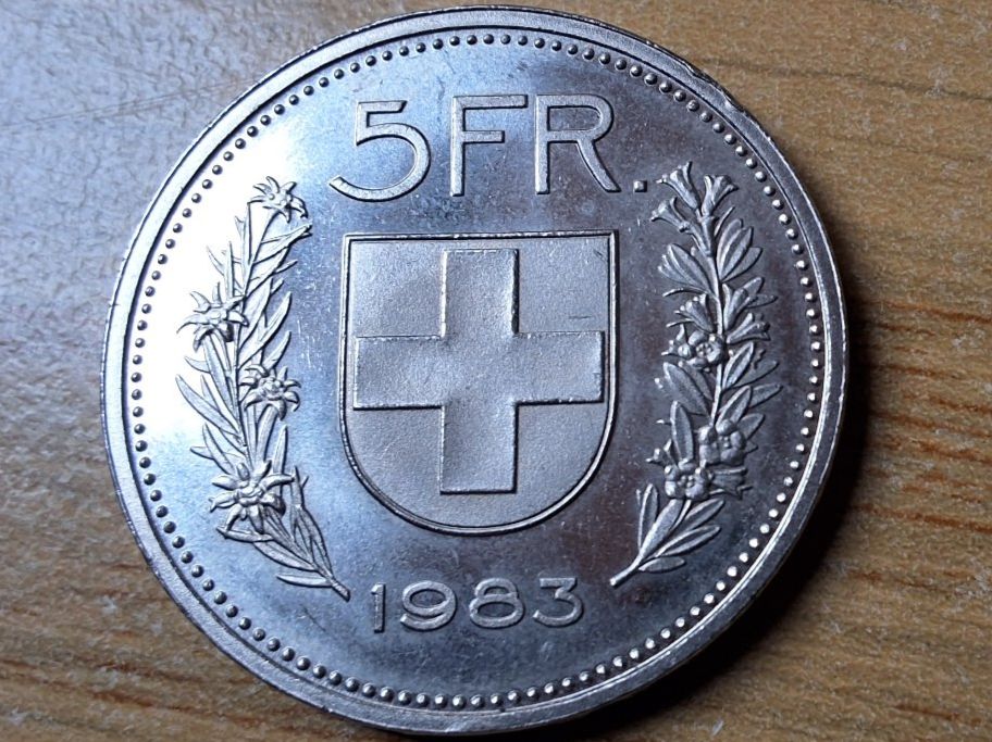 5 Franken 1983 - vorzüglich/fast unzirkuliert, Kupfer-Nickel (Gebraucht) in Münchenstein für CHF ...