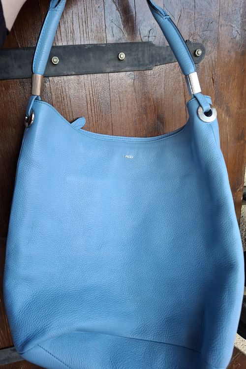 Sky blue leather Lancel hobo bag/shopper, super condition (Gebraucht ...