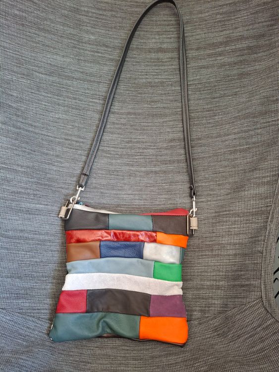 Schicke Patchwork Ledertasche bunt Umhängetasche Handtasc... (Neu ...