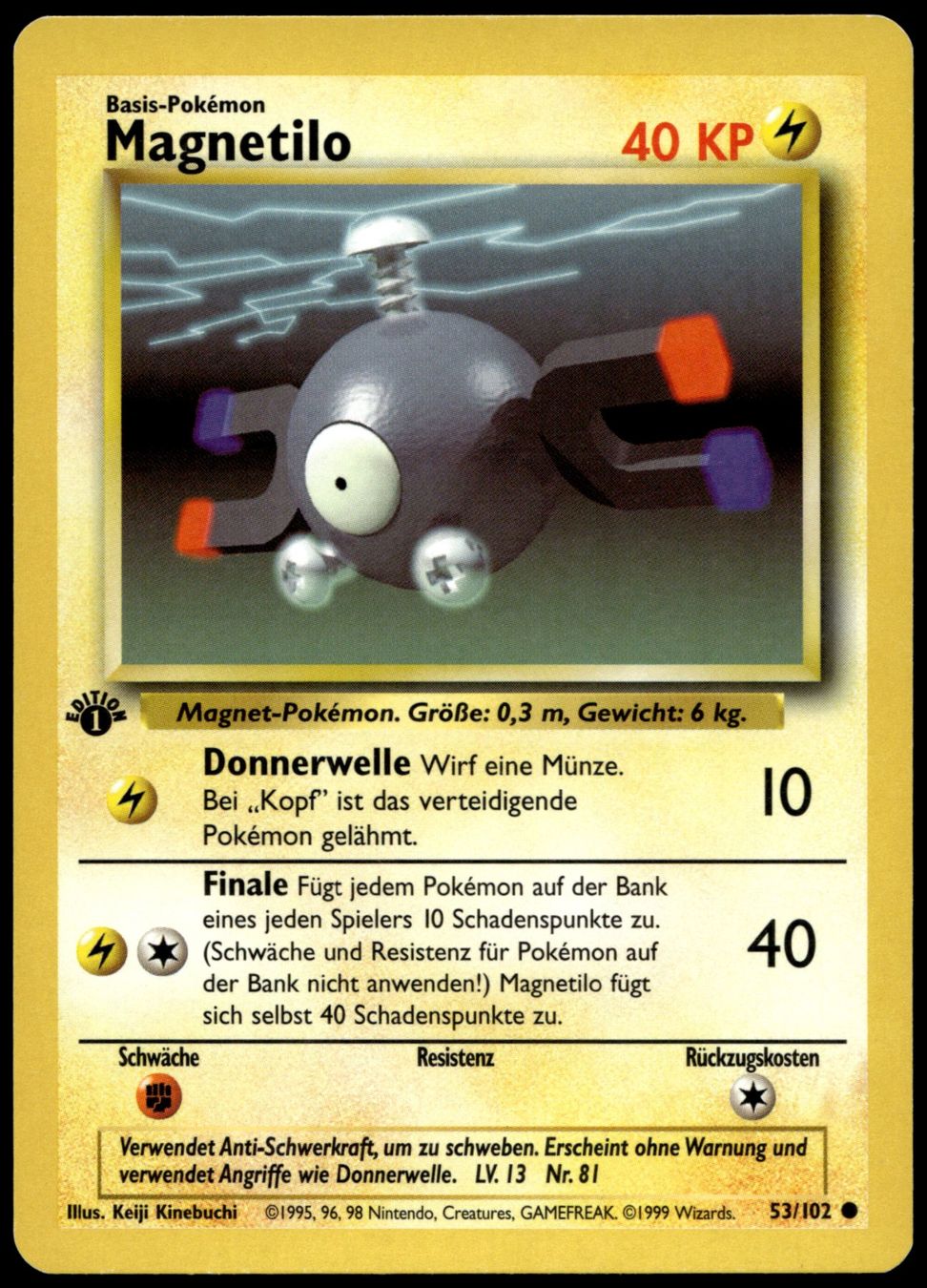 Magnetilo 53/102 Pokémon Base Set 1.Edition ab 1.- (Neu (gemäss ...
