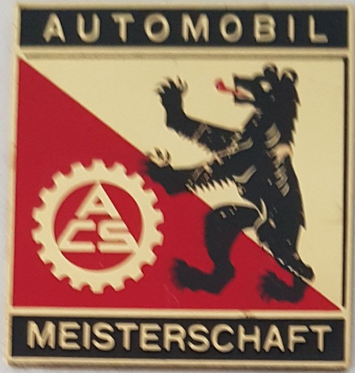 AUTOMOBIL ACS MEISTERSCHAFT PLAKETTE / ABZEICHEN / SCHILD (Gebraucht ...
