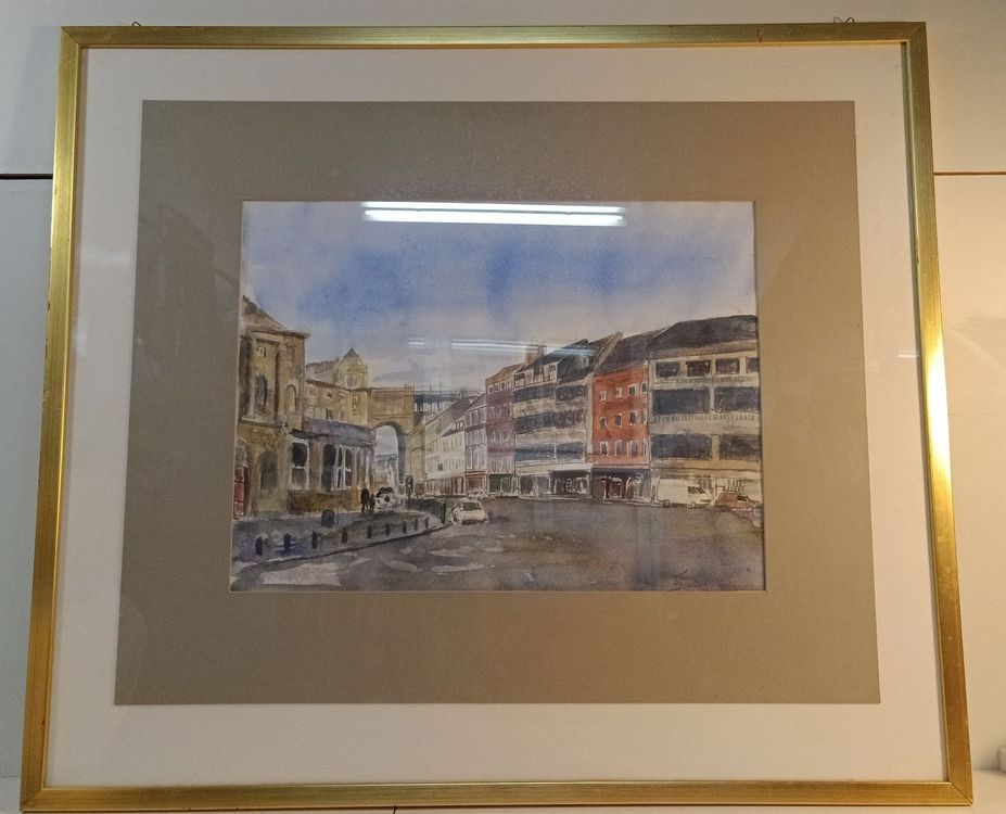 Aquarell Stadtansicht gerahmt (nov27) (Gebraucht) in Künten für CHF 23 – nur Abholung auf ...