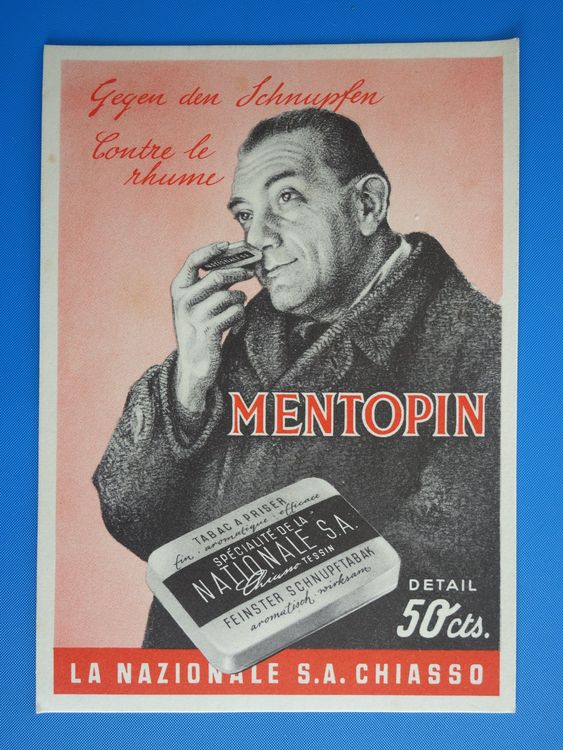 CHIASSO - LA NAZIONALE S.A. - MENTOPIN-SCHNUPFTABAK (Gebraucht) in ...