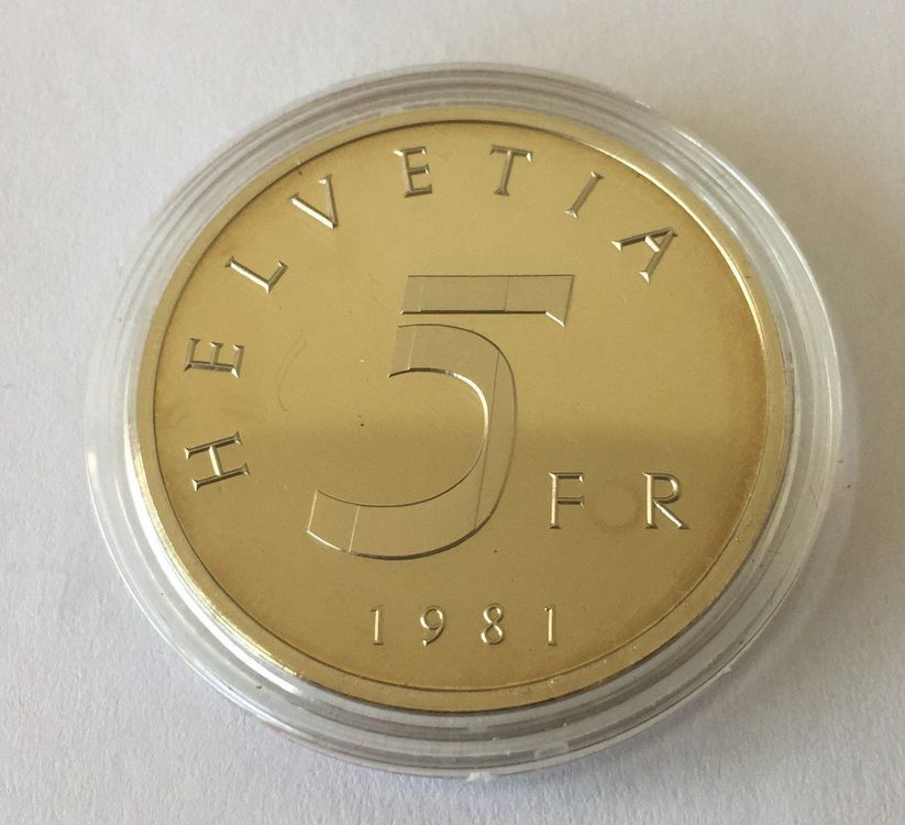 5 Franken 1981 Stanser Verkommnis PP (Neu und originalverpackt) in Wil SG für CHF 10 – mit ...