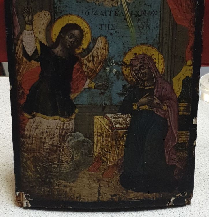 Antike russische Ikone "Verkündigung" 19. Jhdt. (Gebraucht) in Burg im Leimental für CHF 400 ...