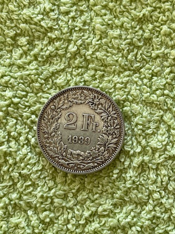 2.- Franken Schweizer Münze 1939 (Gebraucht) in Obergerlafingen für CHF 6 – mit Lieferung auf ...