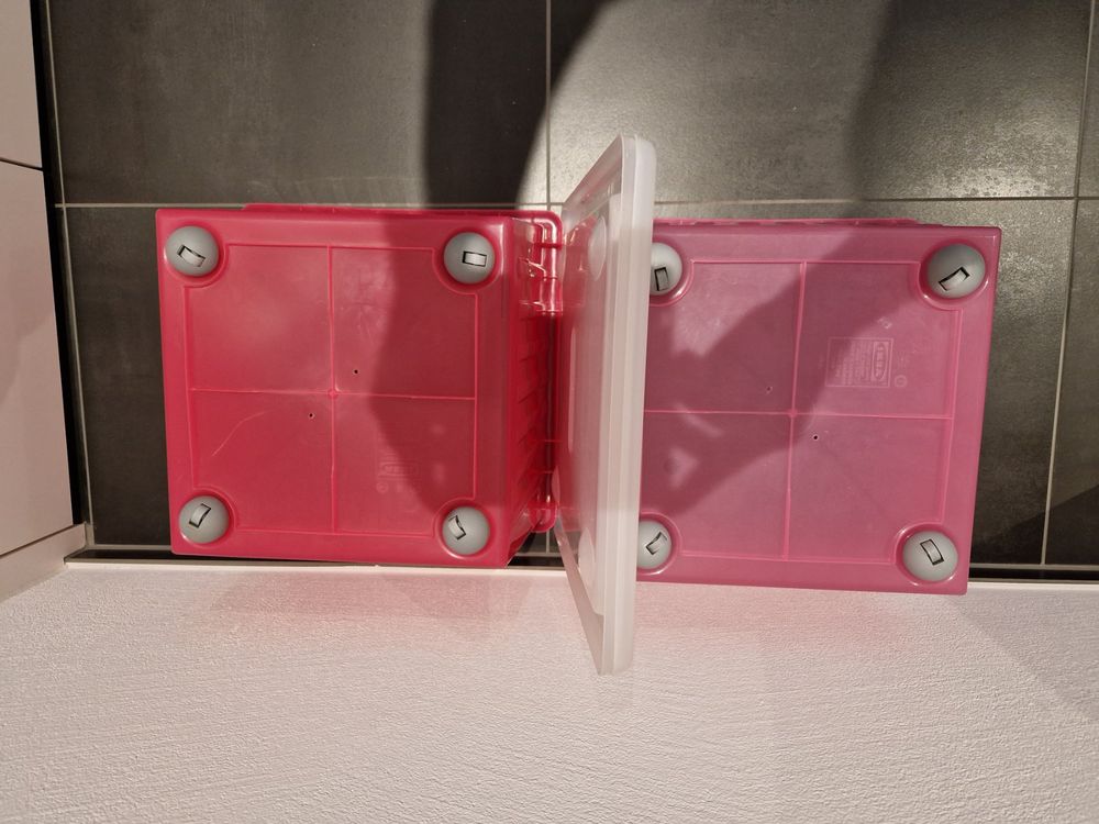 2 Kästen auf Rollen IKEA Vessla hellrosa inklusive Deckel | Kaufen auf ...