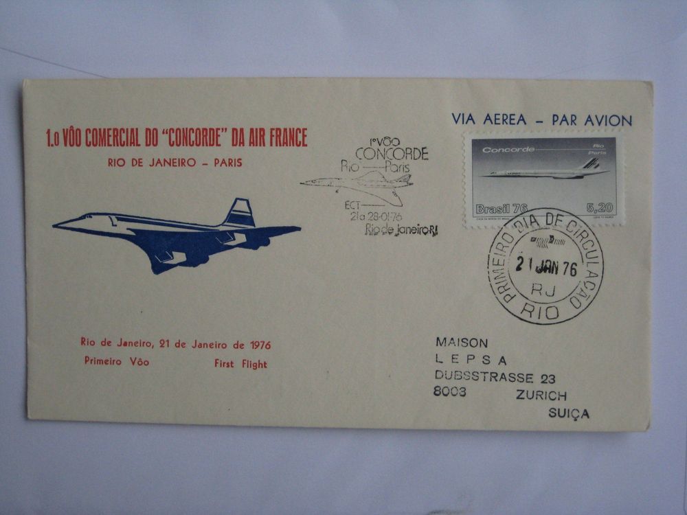 Erstflugbrief CONCORDE Paris-Rio 1976 (Neu (gemäss Beschreibung)) in Wangs für CHF 5 – mit ...
