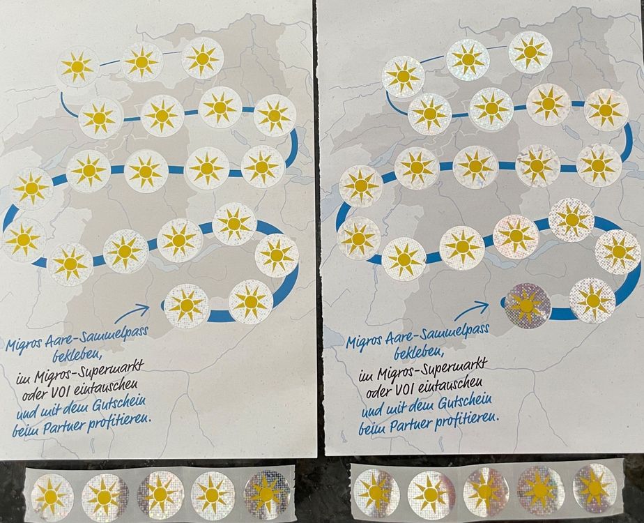 50 Sticker für Migros Aare Sammelpass (Neu (gemäss Beschreibung)) in Niederönz für CHF 3 – mit ...