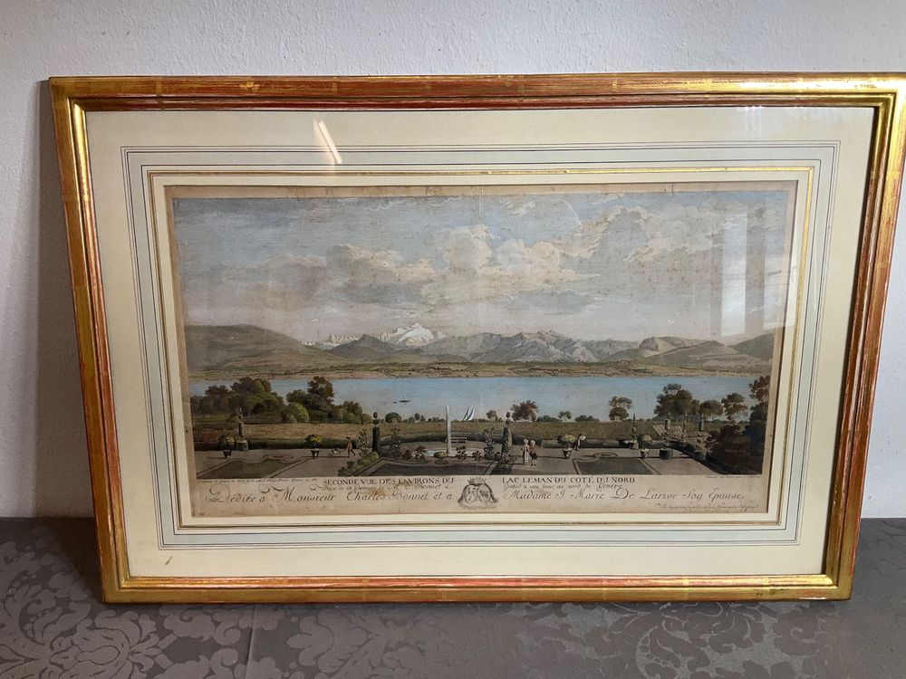 Magnifique gravure de 1782 lac leman de S Malgo & Lacroix (Gebraucht ...