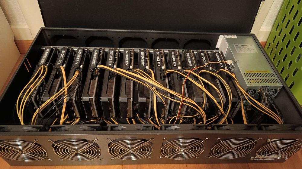 12 x RTX 3060Ti mining Rig Case GPU NVIDIA Mining 2500watt (Gebraucht ...