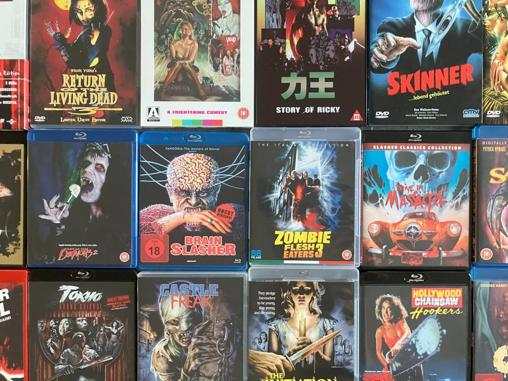Top Sammlung Horror Splatter Gore Blu-ray DVD ab 18 UNCUT (Gebraucht ...