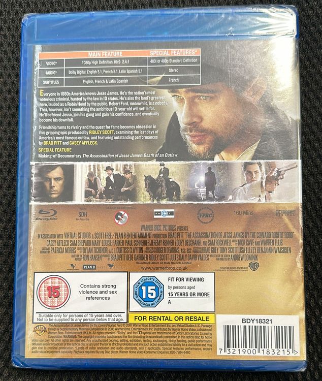 THE ASSASSINATION OF JESSE JAMES BLU-RAY (Neu und originalverpackt) in ...