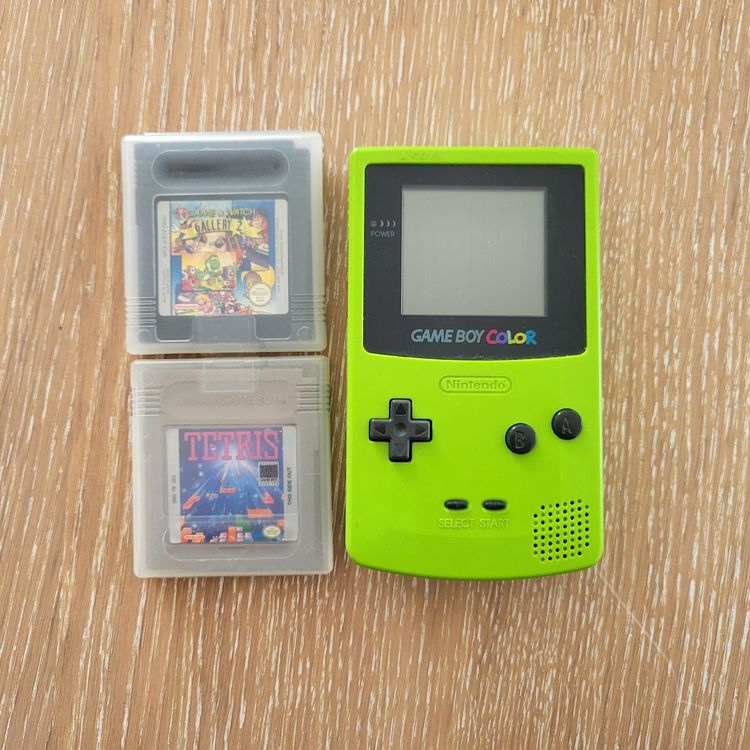 Gameboy color green+ Game and Watch Gallery 2 and Tetris (Gebraucht) in ...