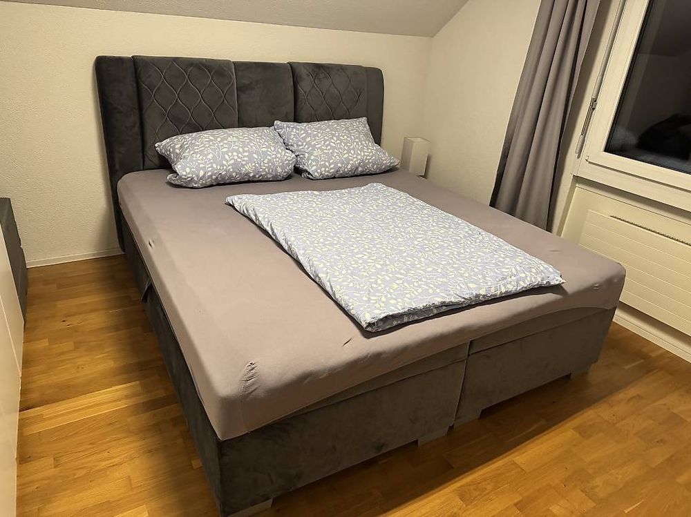 Box-Spring-Bett 180/200cm grau mit Stauraum (Gebraucht) in Bättwil für ...