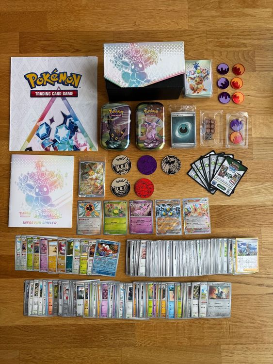 Pokémon Prismatic Evolutions ETB Set geöffnet ohne Booster (Gebraucht ...