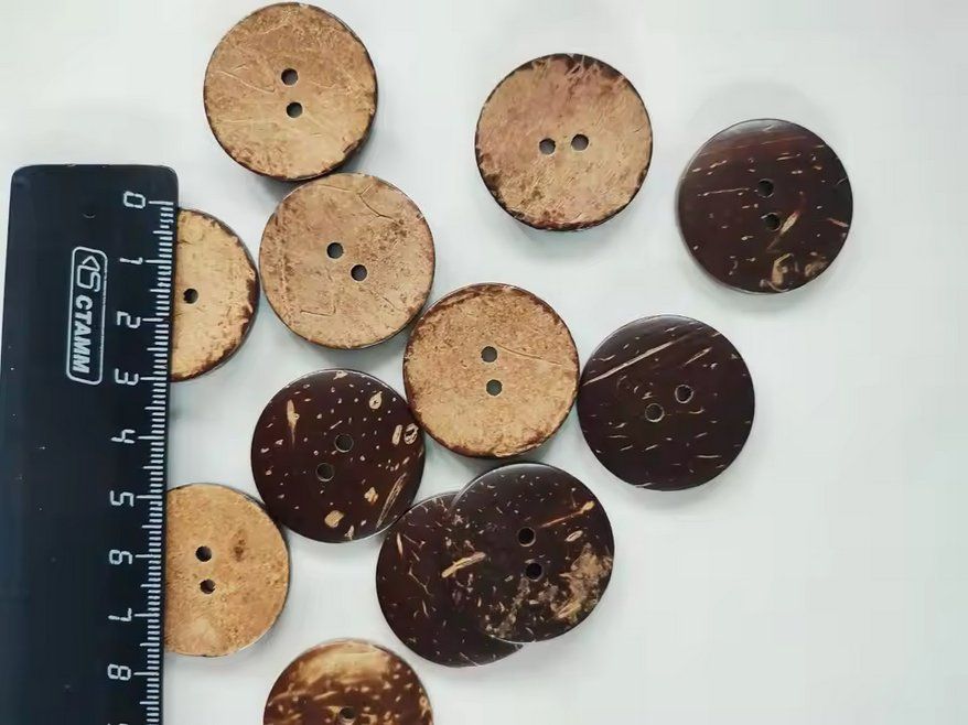 120x Knöpfe Kokosnussholz 25 mm - boutons bois noix de coco (Neu und ...