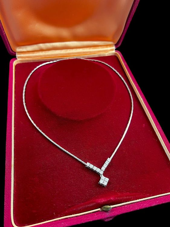 Collier mit Diamanten 1.2c 18k Weissgold Länge 41.7cm *S723 | Kaufen ...