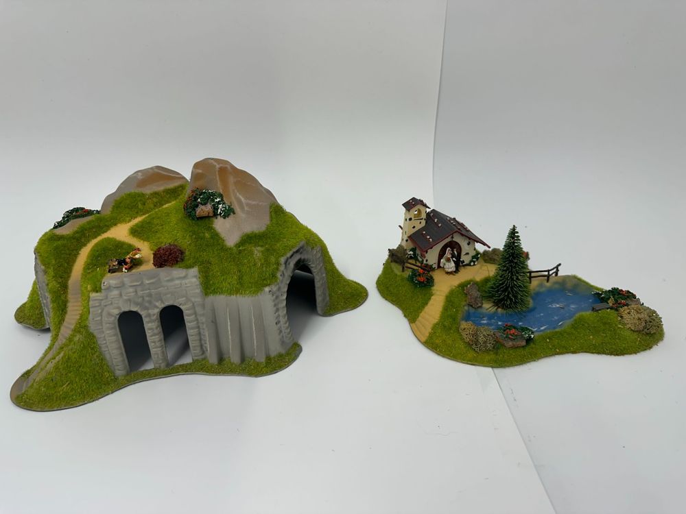 H0 Landschaft Fertiggelände Berg Tunnel & Kapelle mit See (Gebraucht ...