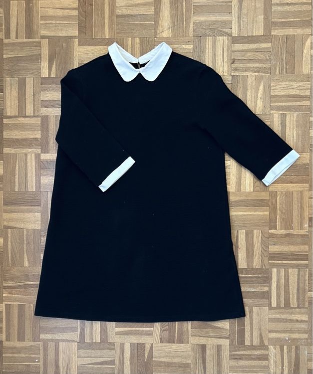 Kleid Schwarz Mit Weissem Kragen