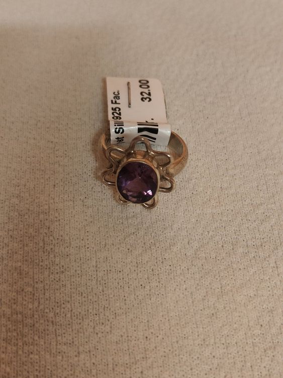 FINGERRING MIT EINEM AMETHYST STEIN 925 ER SILBER AB 1.- FR | Kaufen auf Ricardo