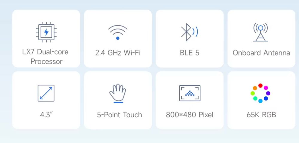ESP32-S3 4,3 Zoll Touch-LCD-Display Entwicklungsboard Arduin (Neu und originalverpackt) in ...