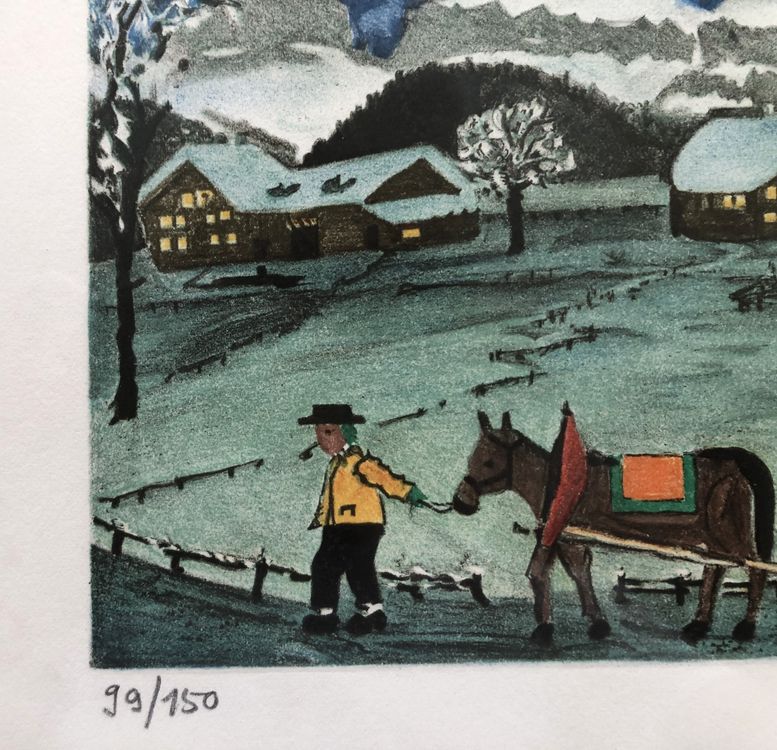 Verena Broger - Lithografie - "Appenzeller Winterlandschaft" (Gebraucht) in Schaffhausen für CHF ...